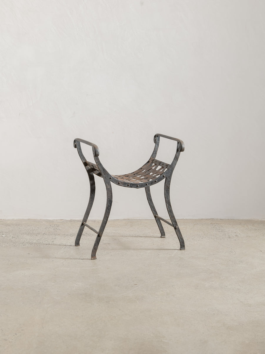 1940s Curved Metal Stool – Tigmi Trading